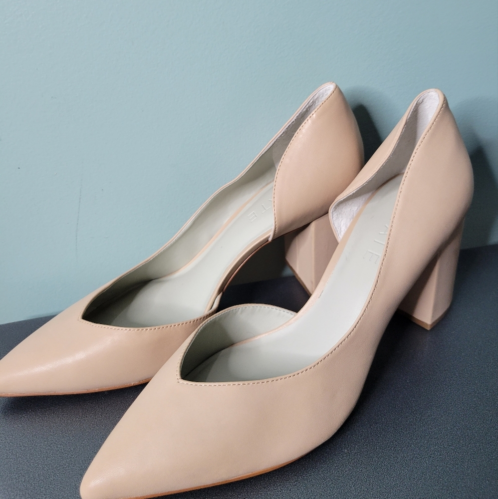 1. State Chunky Heel D'orsay Nude Heels Size 11 - Gem